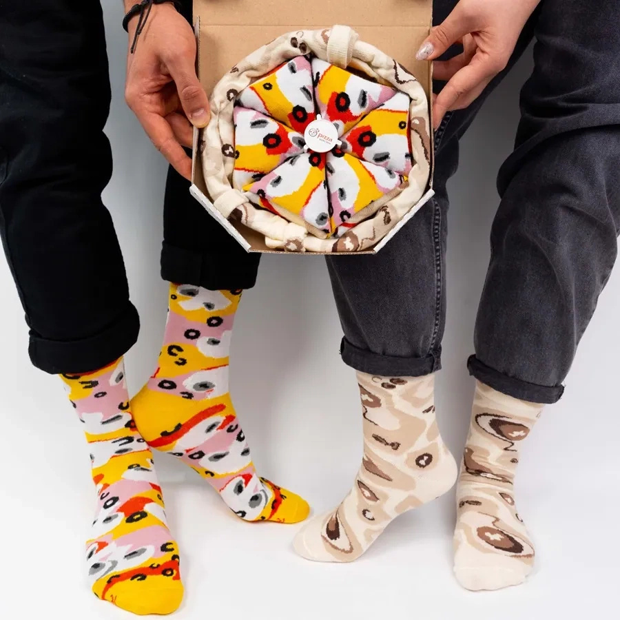Socks in a pizza box, set of 4 pairs - Rainbow Socks®