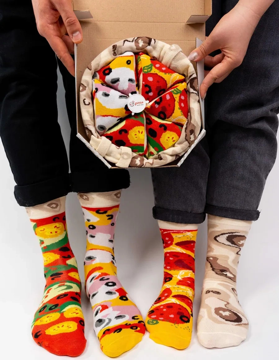 Pizza Socks Box, 4 pairs, mix - Rainbow Socks®