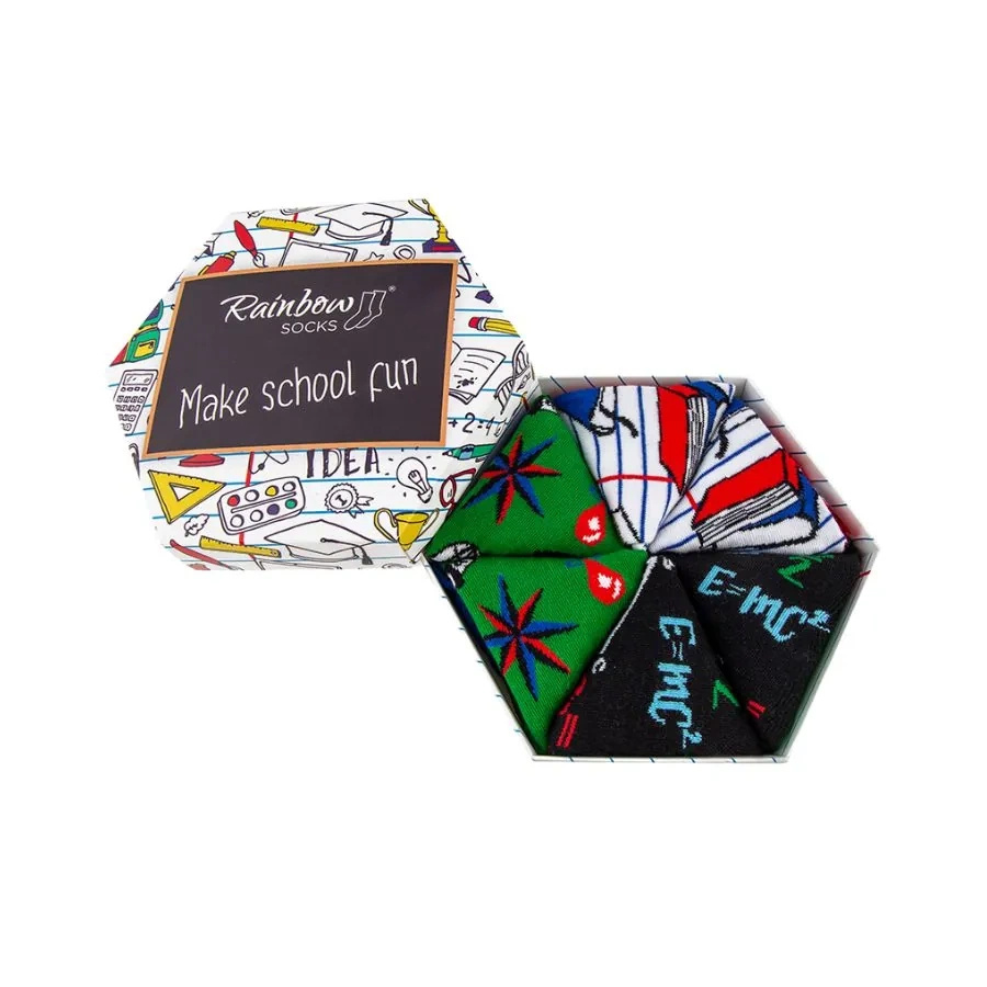 School Socks Box for Teacher's Gift - Rainbow Socks®