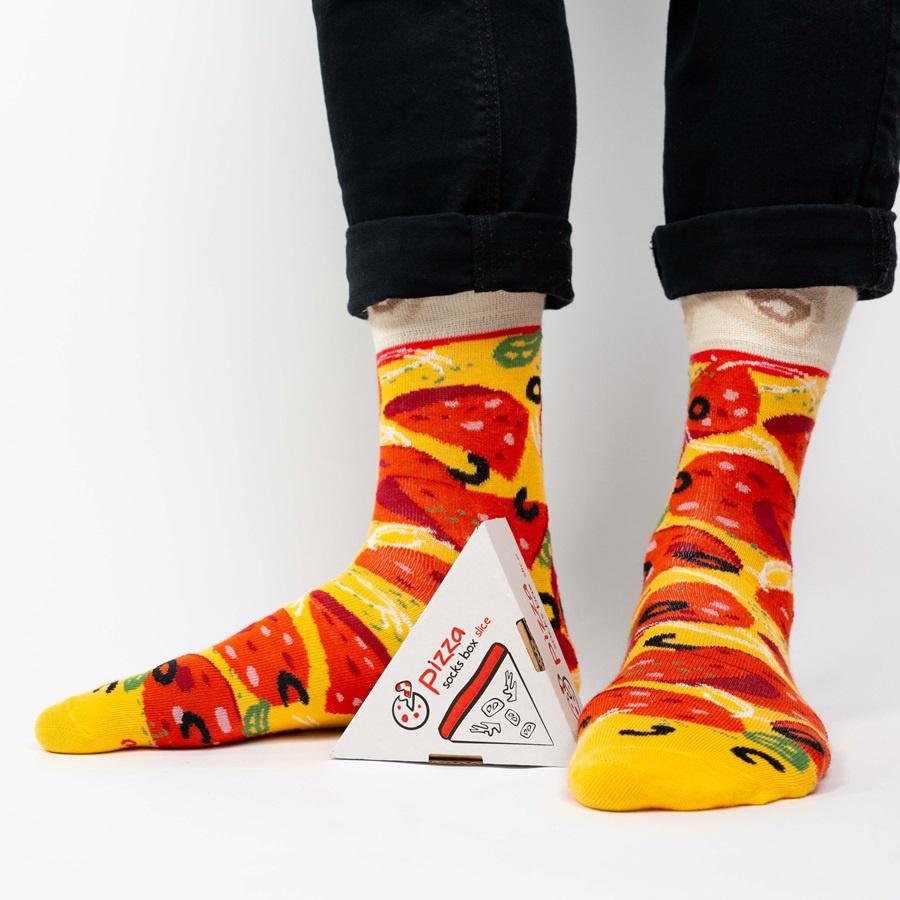 Pizza Socks Box Slice, 1 pair - Rainbow Socks®